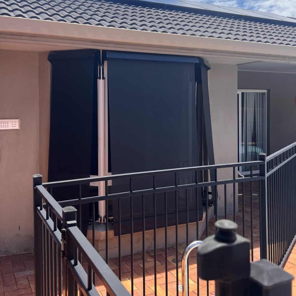 Auto awnings on a bay window - Awnings - XL Screens Security & Blinds